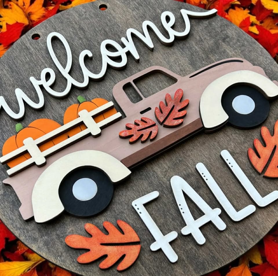 D.I.Y Welcome Fall (script font)/ Pumpkin Truck | My Site